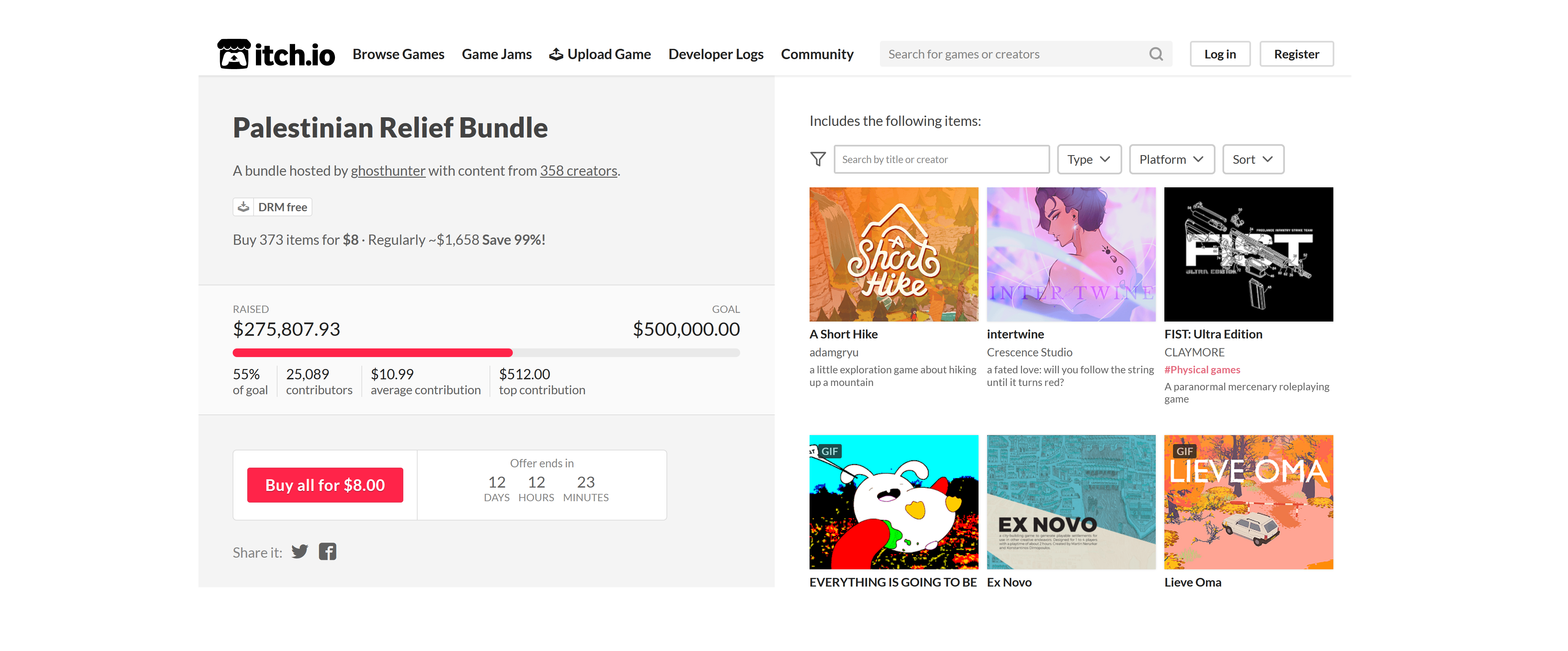 [MAJ] Encore un nouveau bundle de itch.io pour la Palestine - Itch.io ...